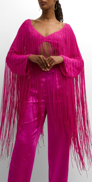 Cult Gaia - Lorena Rhinestone Fringe Crop Top