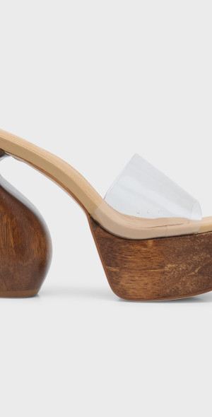 Cult Gaia - Mama Clear Platform Slide Sandals