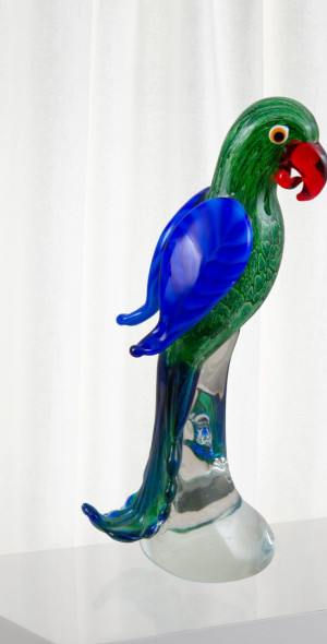 Dale Tiffany - Zuma Art Glass Parrot Sculpture
