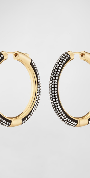DEMARSON - Noir Pave Hoop Earrings