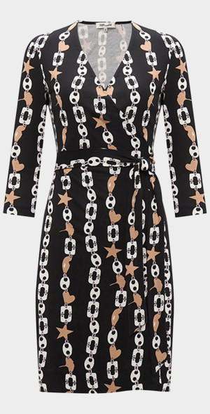 Diane von Furstenberg - Julian Chain-Print Mini Wrap Dress