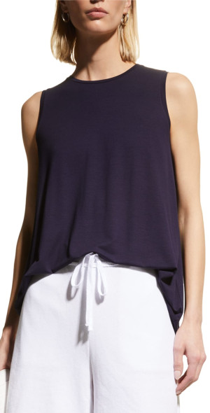 Eileen Fisher - Crewneck Long Jersey Shell