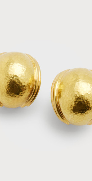 Elizabeth Locke - 19k Gold Puff Earrings