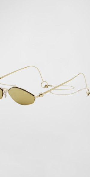 Fendi - Rimless Geometric Metal Aviator Sunglasses