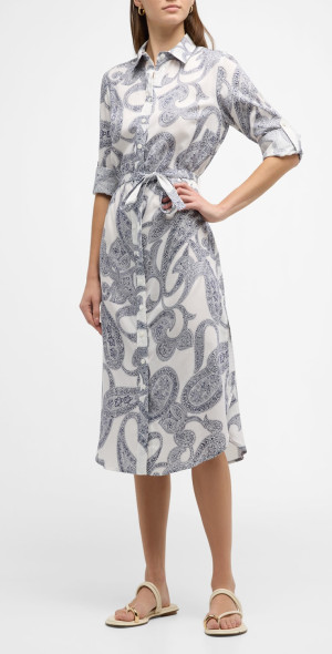 Finley - Alex Paisley-Print Cotton Midi Shirtdress