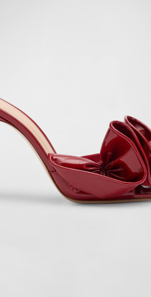Gianvito Rossi - Patent Ruffle Stiletto Mule Pumps