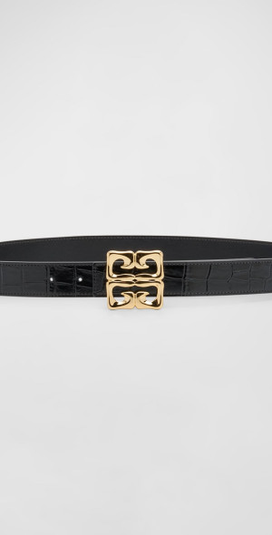 Givenchy - 4G Baroque Reversible Croc-Embossed & Smooth Leather Belt