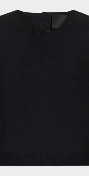 Givenchy - V-Neck Button Knit Crop Vest