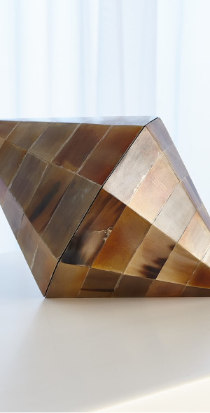 Global Views - Triangle Cone Brown Horn Box