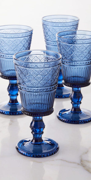 Godinger - Blue Claro Goblets, Set of 4