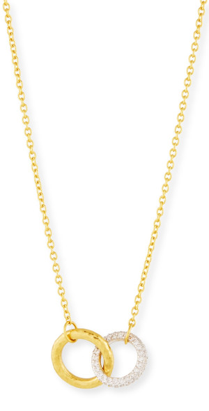 Gurhan - Hoopla Interlocking Pendant Necklace w/ Diamonds
