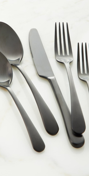 Hampton Forge - 20-Piece Mirabella Satin Gunmetal Flatware Set