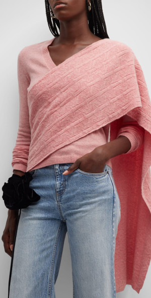 Hellessy - Colt Cashmere Sweater with Shoulder Scarf