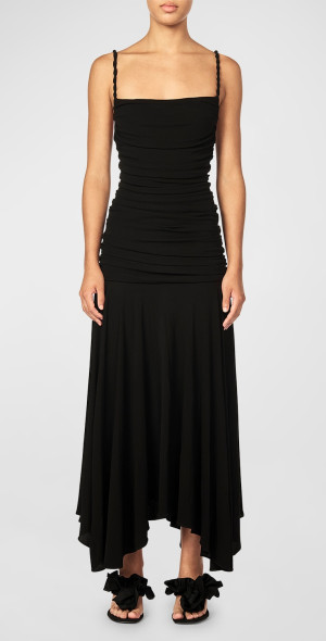 INTERIOR - Viradora Ruched Drop-Waist Sleeveless Maxi Dress