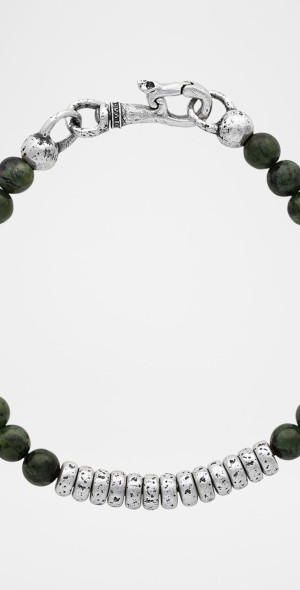 John Varvatos - Men's Simit Canadian Jade Beaded Bracelet