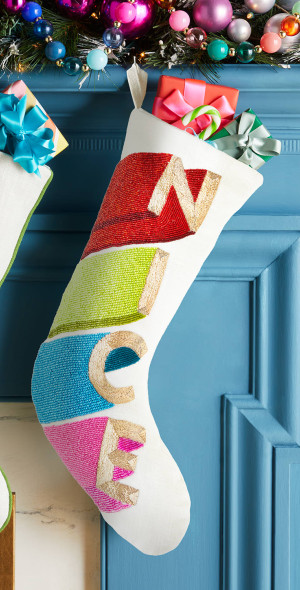 Jonathan Adler - Nice Embellished Stocking