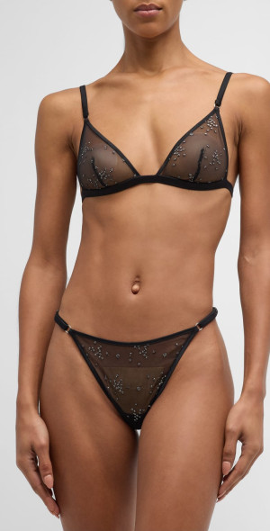 Kiki De Montparnasse - Bianca Embroidered Tulle G-String