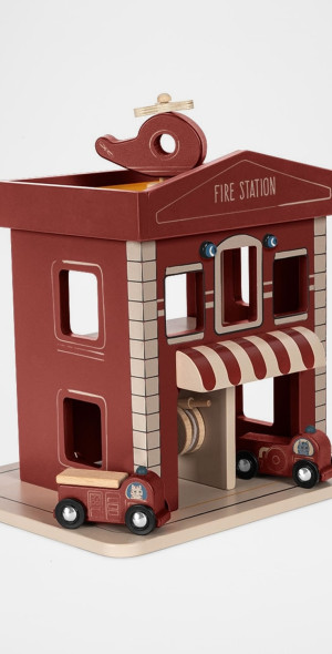 Konges Slojd - Wooden Fire Station Toy Set