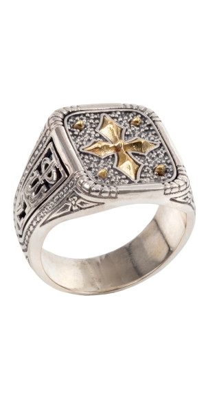 Konstantino - Men's Stavros 18k Gold Cross Signet Ring
