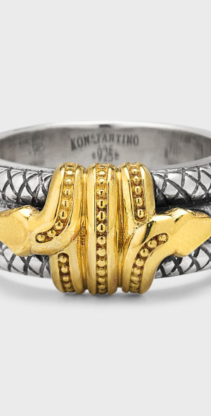 Konstantino - Men's Two-Tone Serpent Band Ring