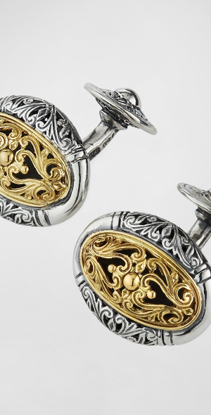 Konstantino - Mixed Metal Oval Cuff Links