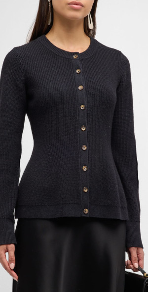 La Ligne - Cashmere Wool Ribbed Flare Cardigan