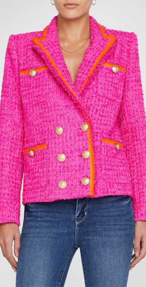 L'Agence - Alectra Neon Tweed Collared Jacket