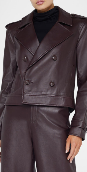 L'Agence - Xoey Cropped Leather Trench Coat