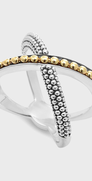 LAGOS - Sterling Silver & 18k Infinity Crossover Ring