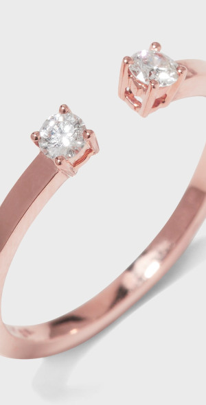 LANA - Echo 14k Gold Diamond Round Ring