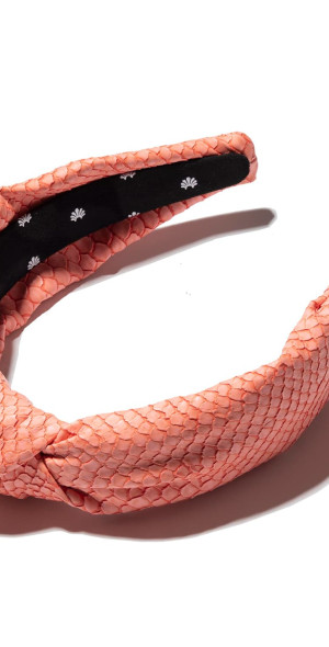 Lele Sadoughi - Python-Print Faux-Leather Knot Headband