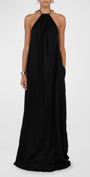 LESET - Yoko Backless Halter Maxi Dress