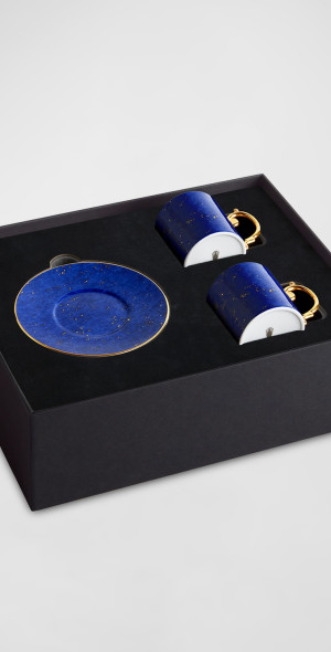 L'Objet - Lapis 3-Piece Espresso Cup & Saucer Set