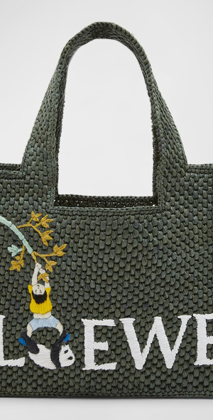 Loewe - Small Logo Panda Raffia Tote Bag