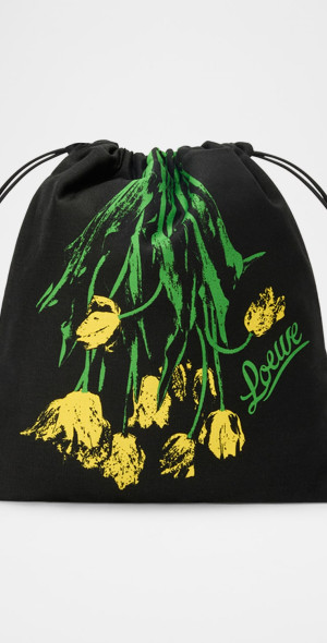 Loewe - x Paula's Ibiza Small Tulip Drawstring Pouch Bag in Cotton and ...