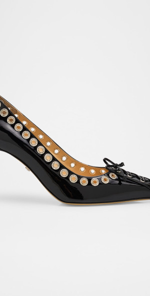 MACH & MACH - Crystalized Corset Patent Leather Pumps