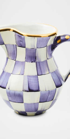 MacKenzie-Childs - Plum Check Ceramic Creamer