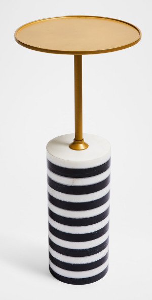 MacKenzie-Childs - Priorities Round Stripe Side Table