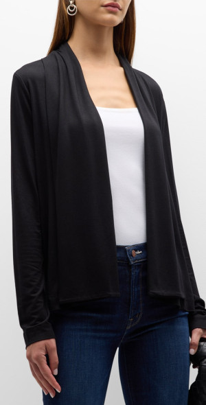 Majestic Filatures - Soft Touch Draped Open-Front Cardigan