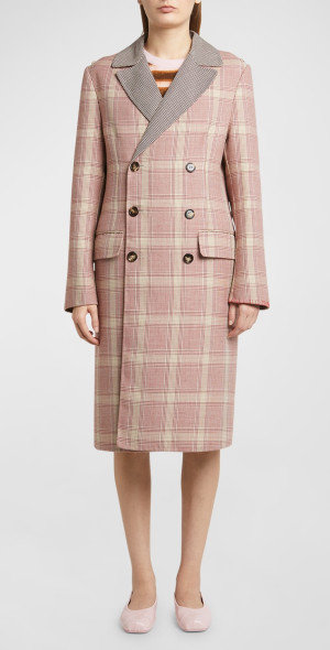 Marni - Check Double-Breasted Overcoat