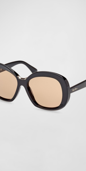 Max Mara - Edna Beveled Acetate Butterfly Sunglasses