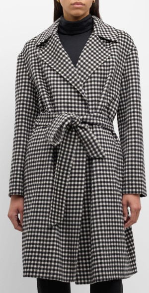 Max Mara Studio - Alcade Check-Print Wool Wrap Coat