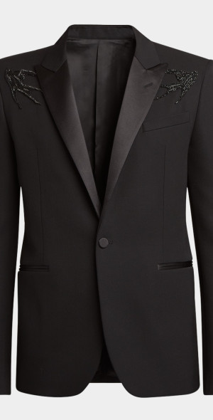 McQueen - Men's Bead-Embellished Tuxedo Jacket