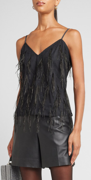 Milly - Rynne Floral-Embroidered Feather Cami