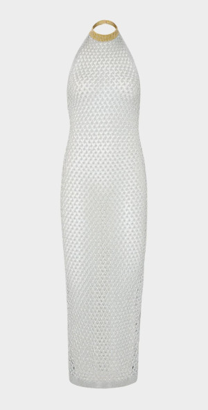 Milly - Simone Metallic Halter Dress