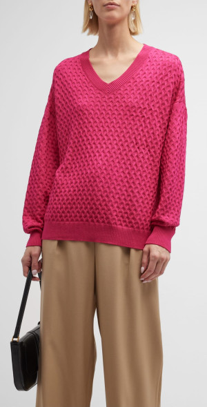 Misook - Drop-Shoulder Textured Knit Tunic