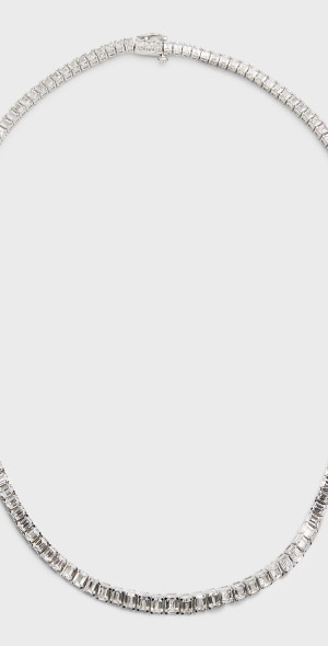 Neiman Marcus Diamonds - 18K White Gold Emerald-Cut Diamond Tennis ...