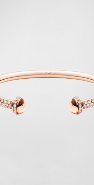 PIAGET - Possession Medium-Model 18K Red Gold Open Bangle with Diamonds ...