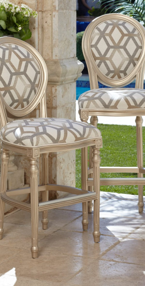 Pol Art - Fracture Silver Bar Stool