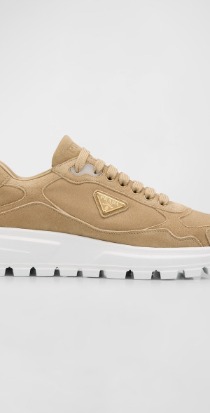 Prada - Suede Logo Runner Sneakers